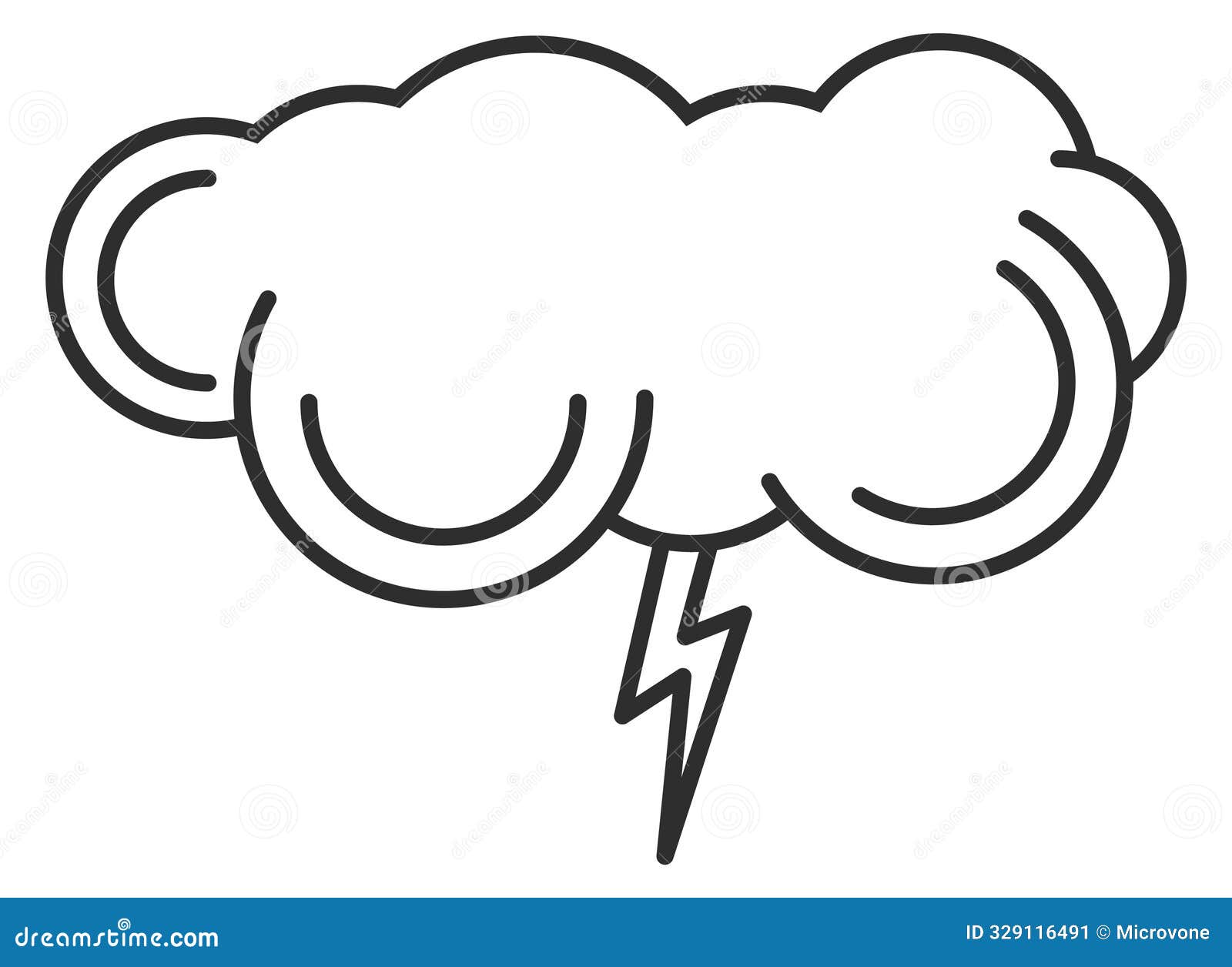 Cloud And Lightning Symbol. Thunderstorm Sign. Storm Weather Icon ...