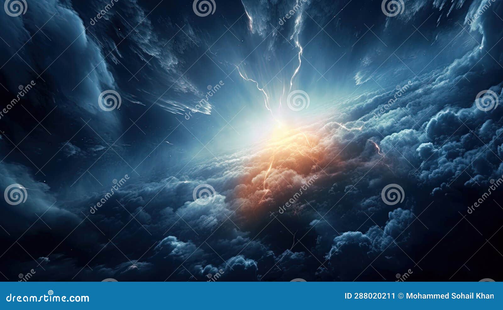 Thunderstorm with Menacing Dark Clouds and Flashes of Lightning ...