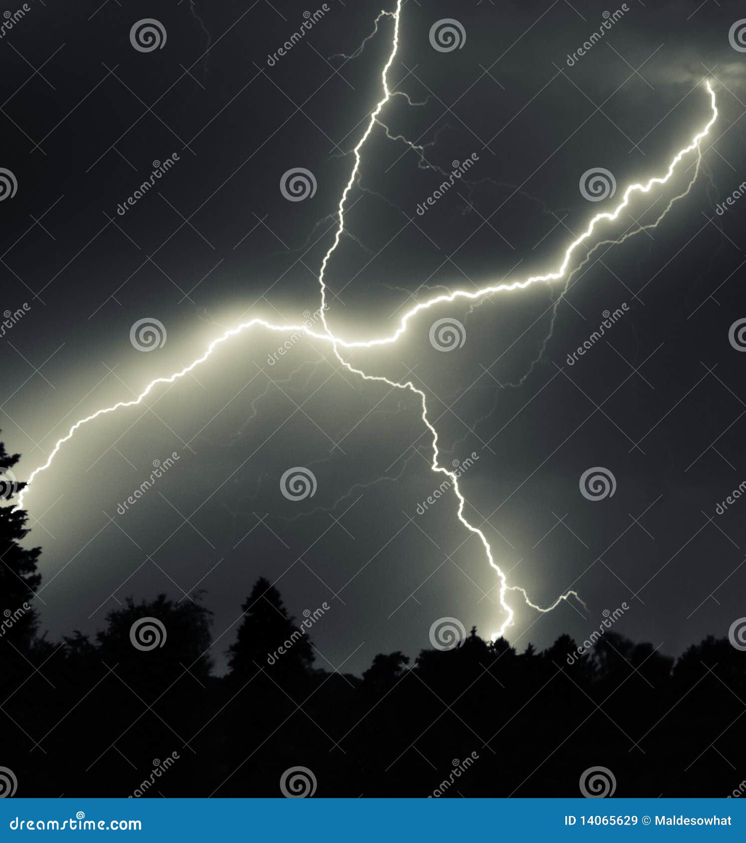 Thunderstorm at night stock image. Image of force, night - 14065629