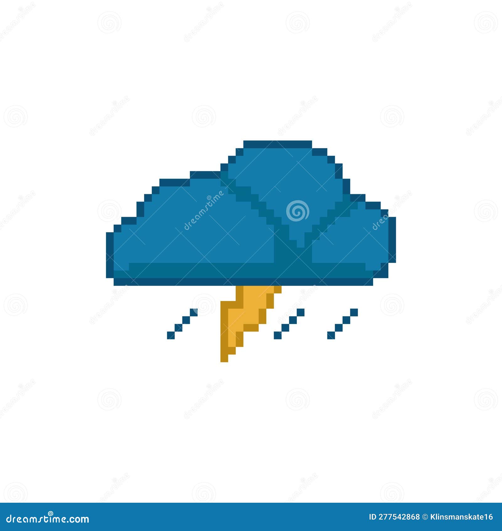 Thunderstorm Pixel Art Icon Vector Design Stock Vector - Illustration ...