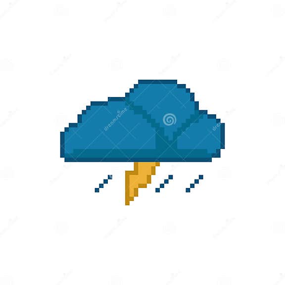 Thunderstorm Pixel Art Icon Vector Design Stock Vector - Illustration ...