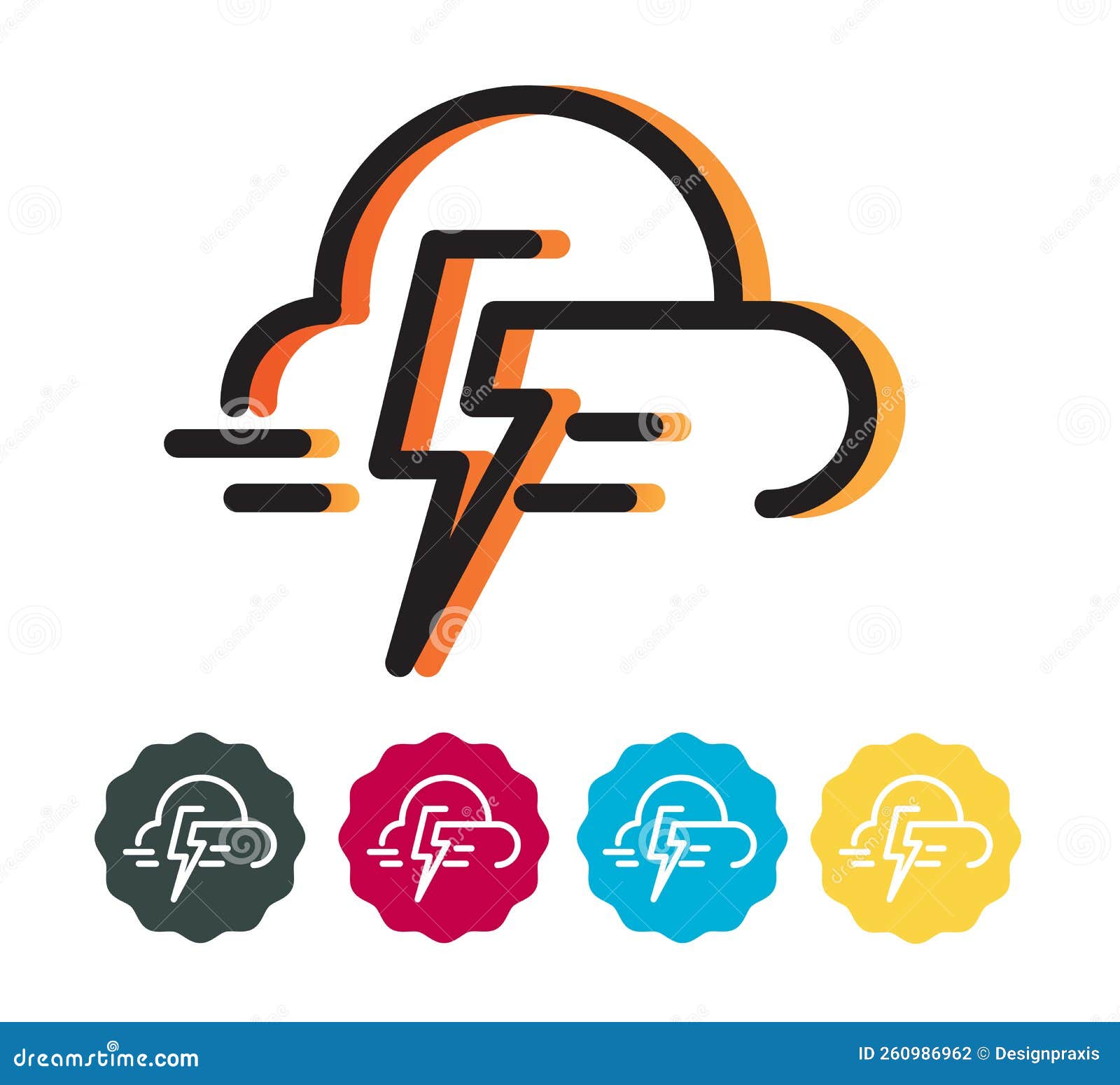 Thunderstorm Weather Icon stock illustration. Illustration of ...