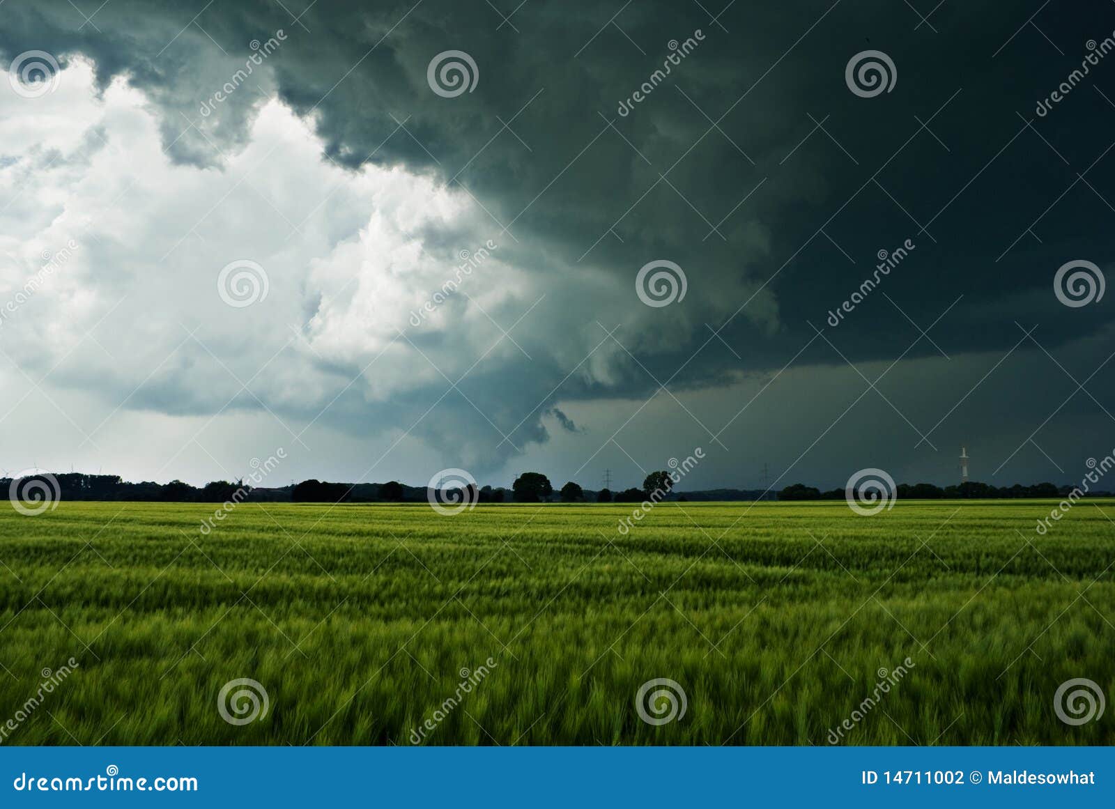 Thundery Clouds Over a Field Stock Photo - Image of rural, dark: 14711002