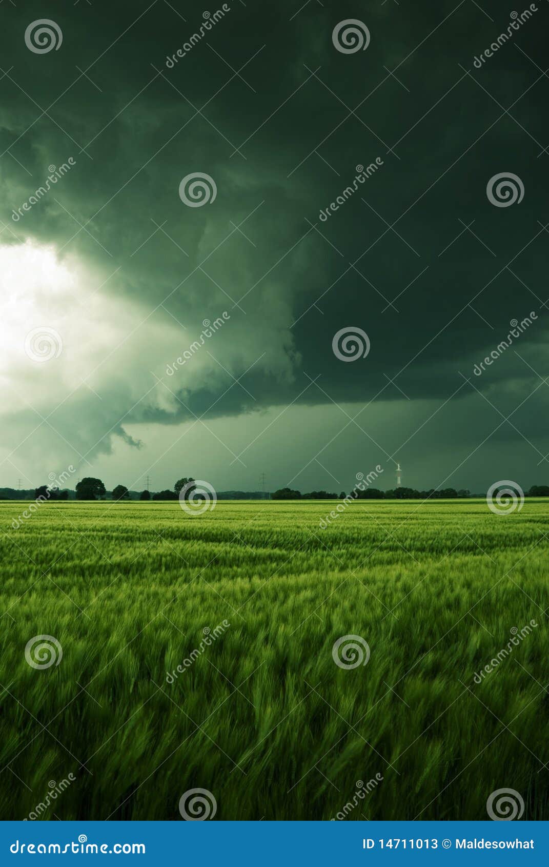 Thundery Clouds Over a Field Stock Image - Image of storm, stormy: 14711013