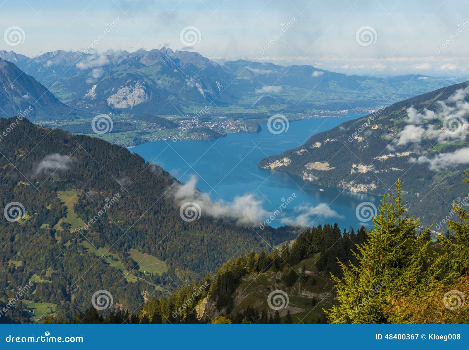 Thunersee in Berner Oberland Stock Image - Image of platte, summit ...