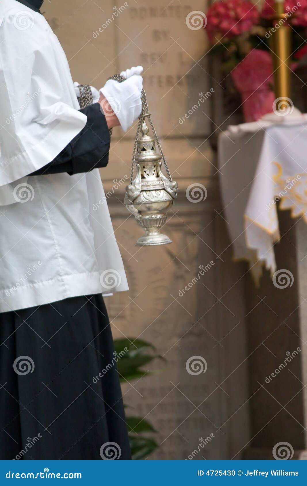 Thurible held by altar boy stock photo. Image of grotto - 4725430