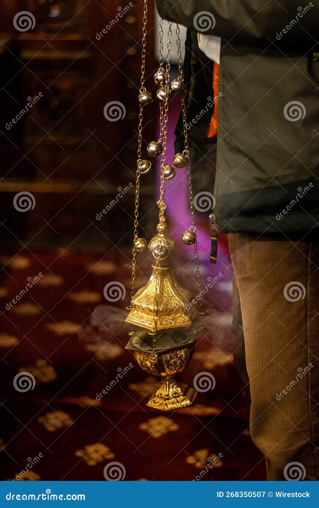 Thurible Smoking in the Church, Vertical Stock Image - Image of ...