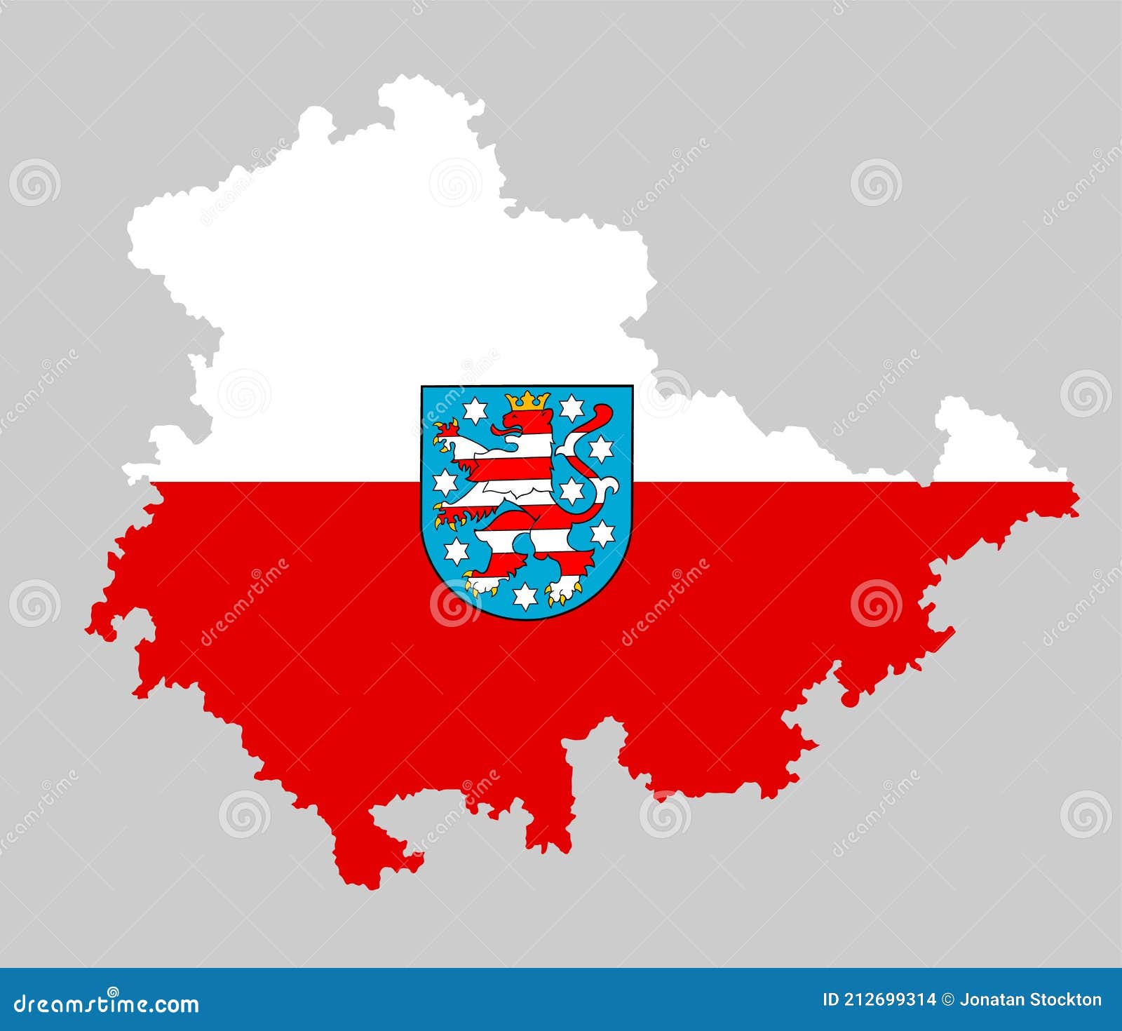 Thuringen Map Flag Silhouette Isolated, ProvInce in Germany. Thuringen ...