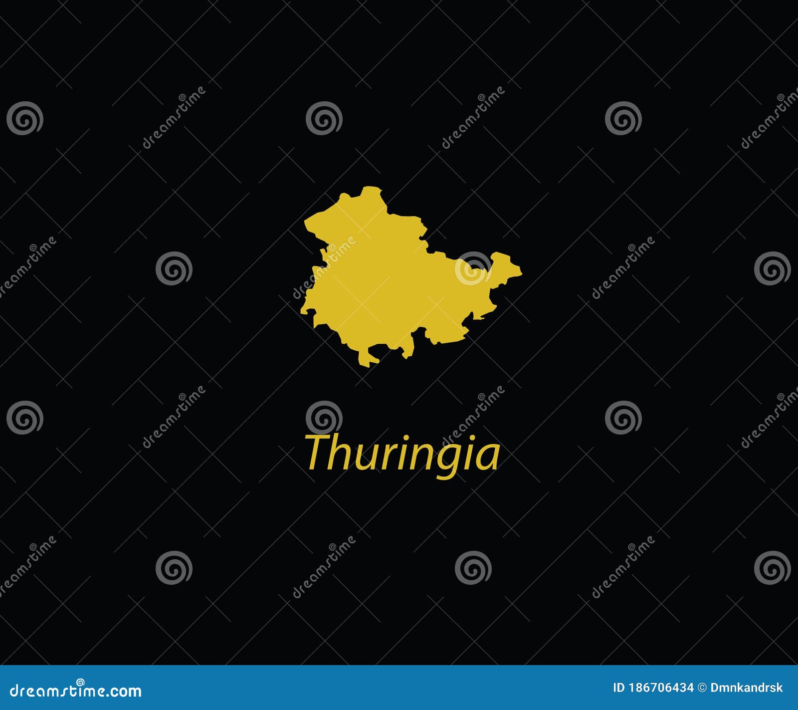 Thuringia Map Germany State Stock Vector - Illustration of federal ...