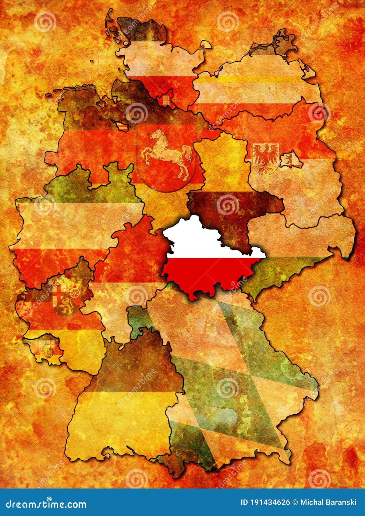 Thuringia and Other German Provinces(states Stock Illustration ...