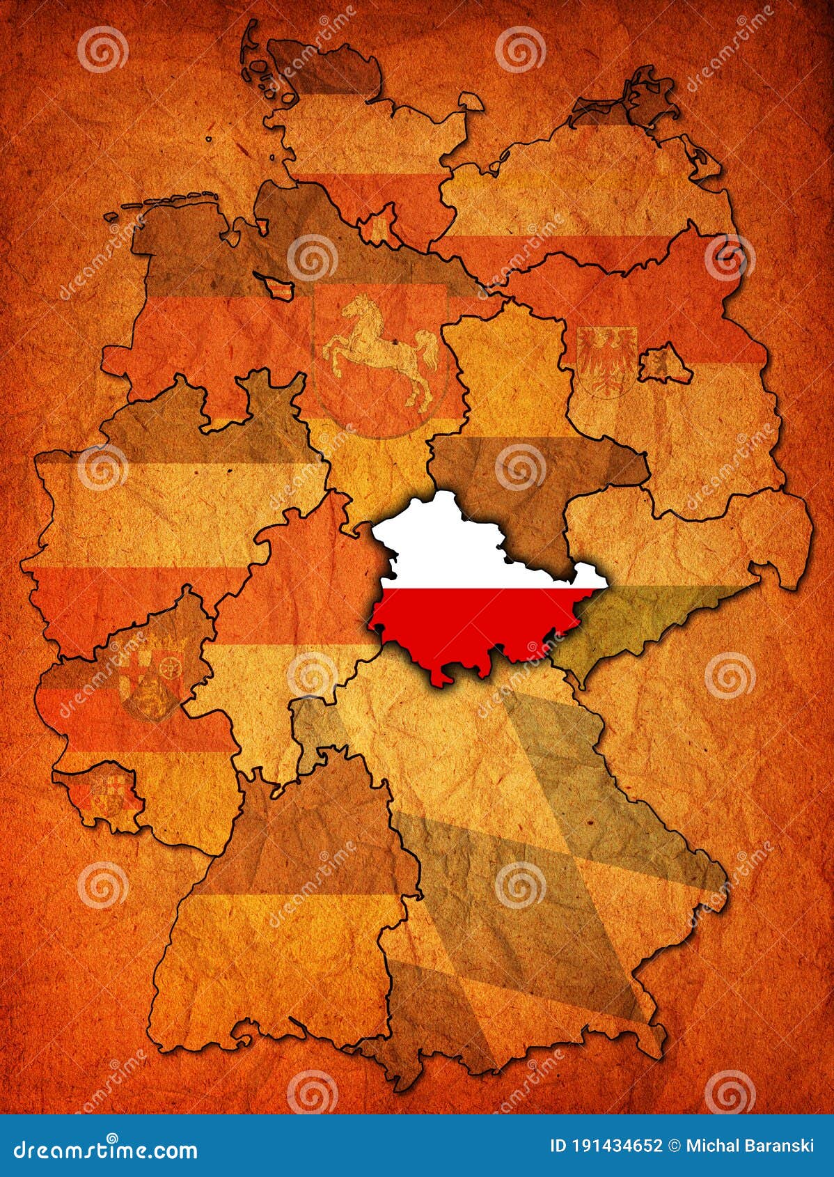 Thuringia and Other German Provinces(states Stock Illustration ...