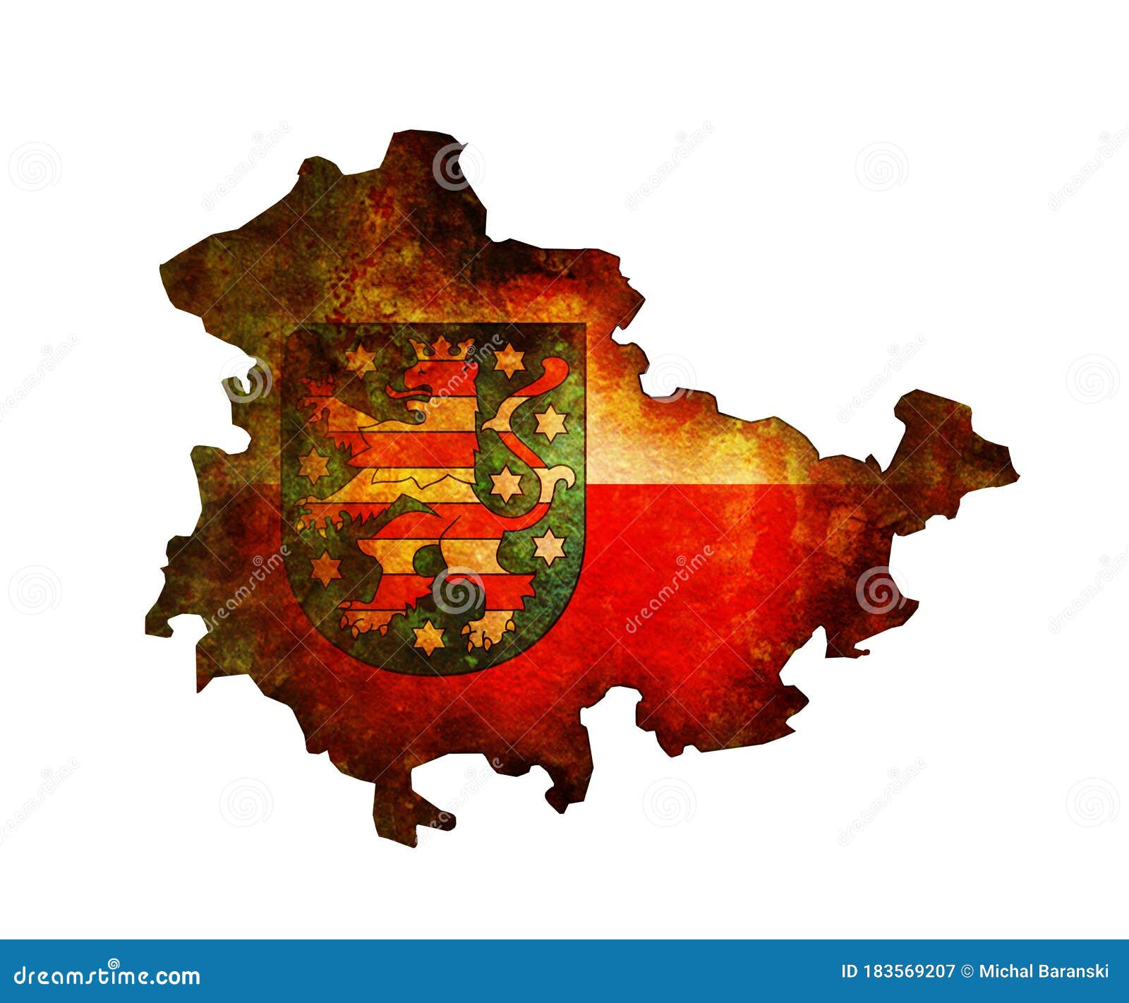 Thuringia region map stock illustration. Illustration of vintage ...