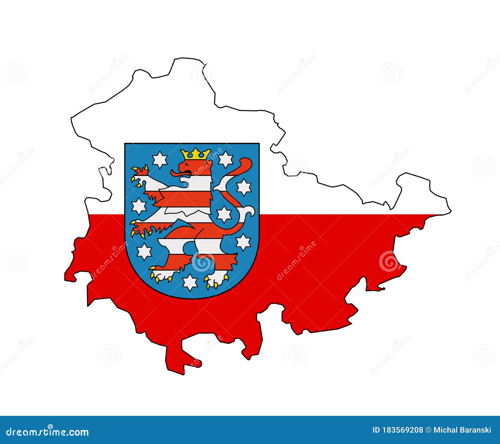Thuringia region map stock illustration. Illustration of department ...