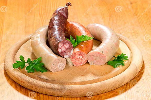 Thuringia sausage stock photo. Image of meat, plate, vegetable - 16714286