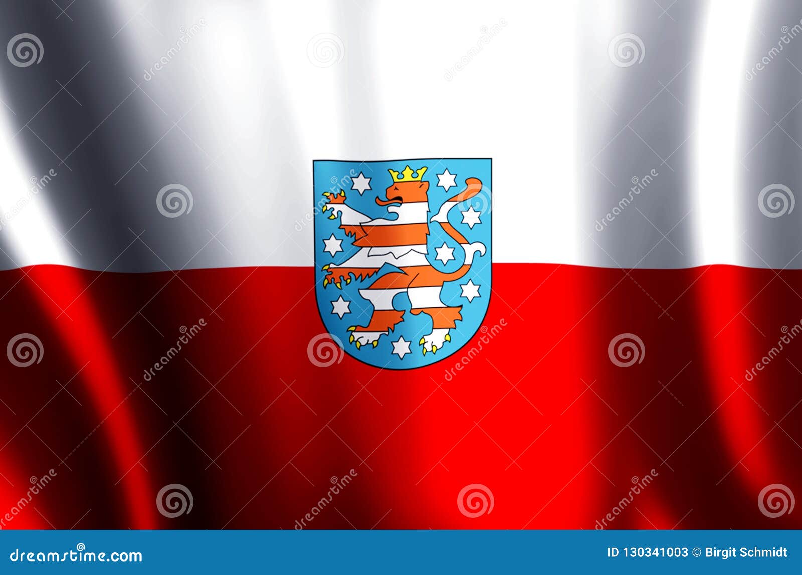 Thuringia Germany Colorful Waving and Closeup Flag Illustration Stock ...