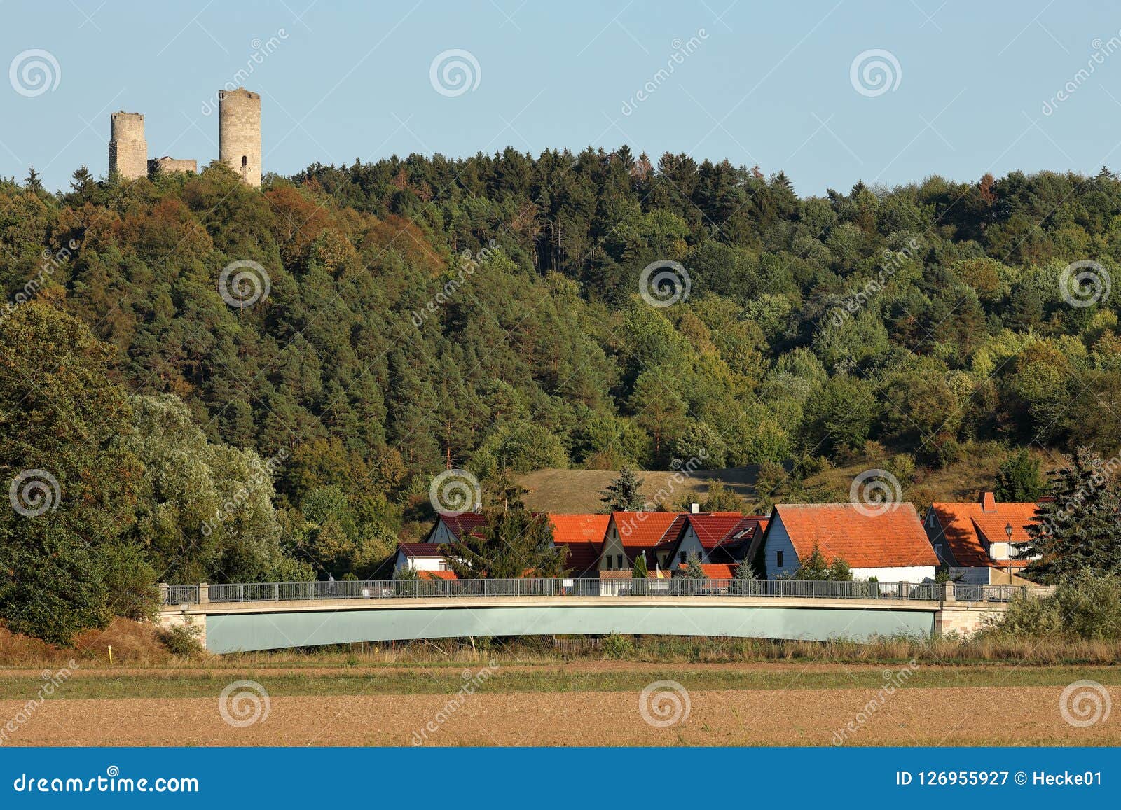 Thuringian Forest with the Brandenburg Castle Ruin Stock Image - Image ...
