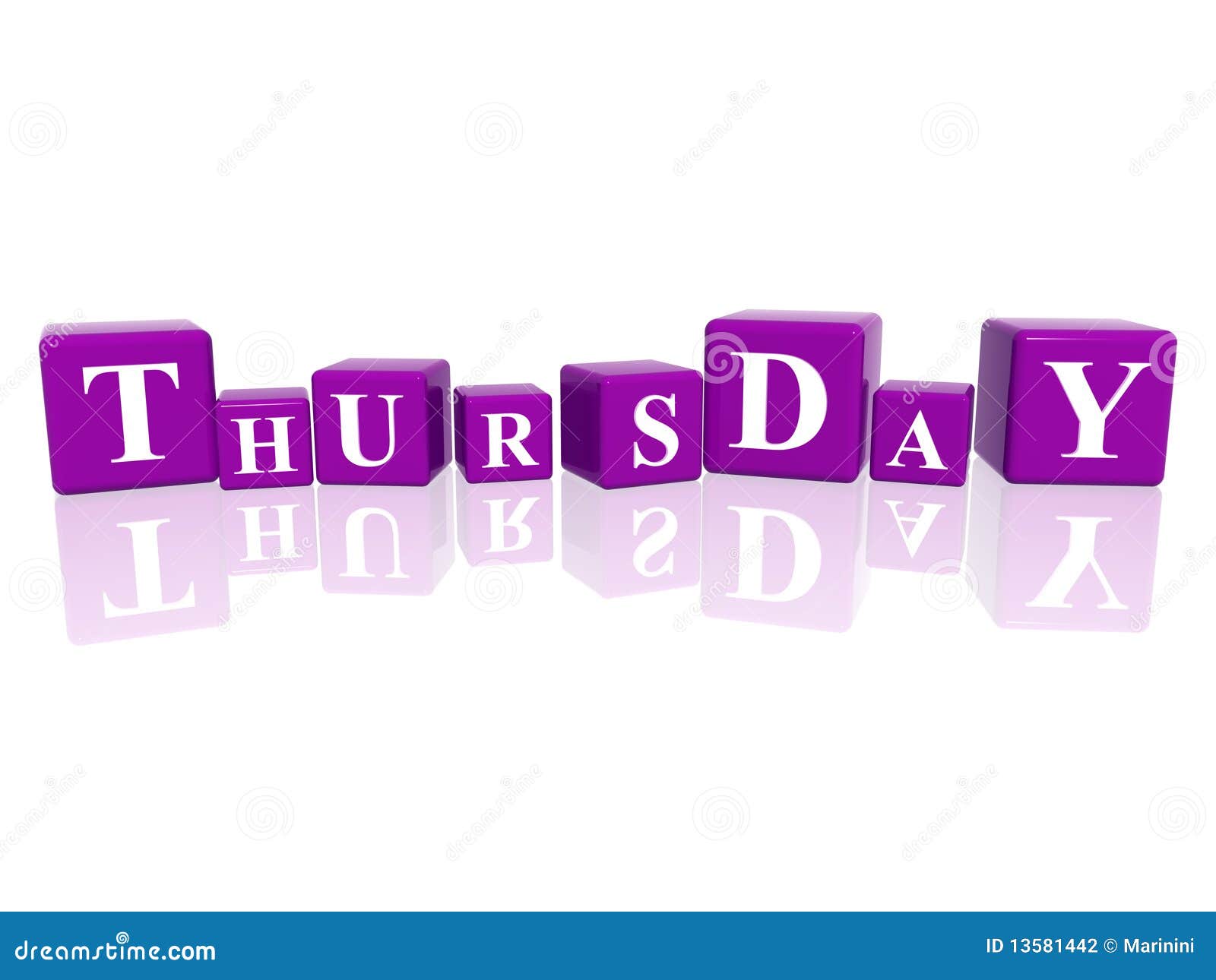 Thursday in 3d cubes stock illustration. Illustration of date - 13581442