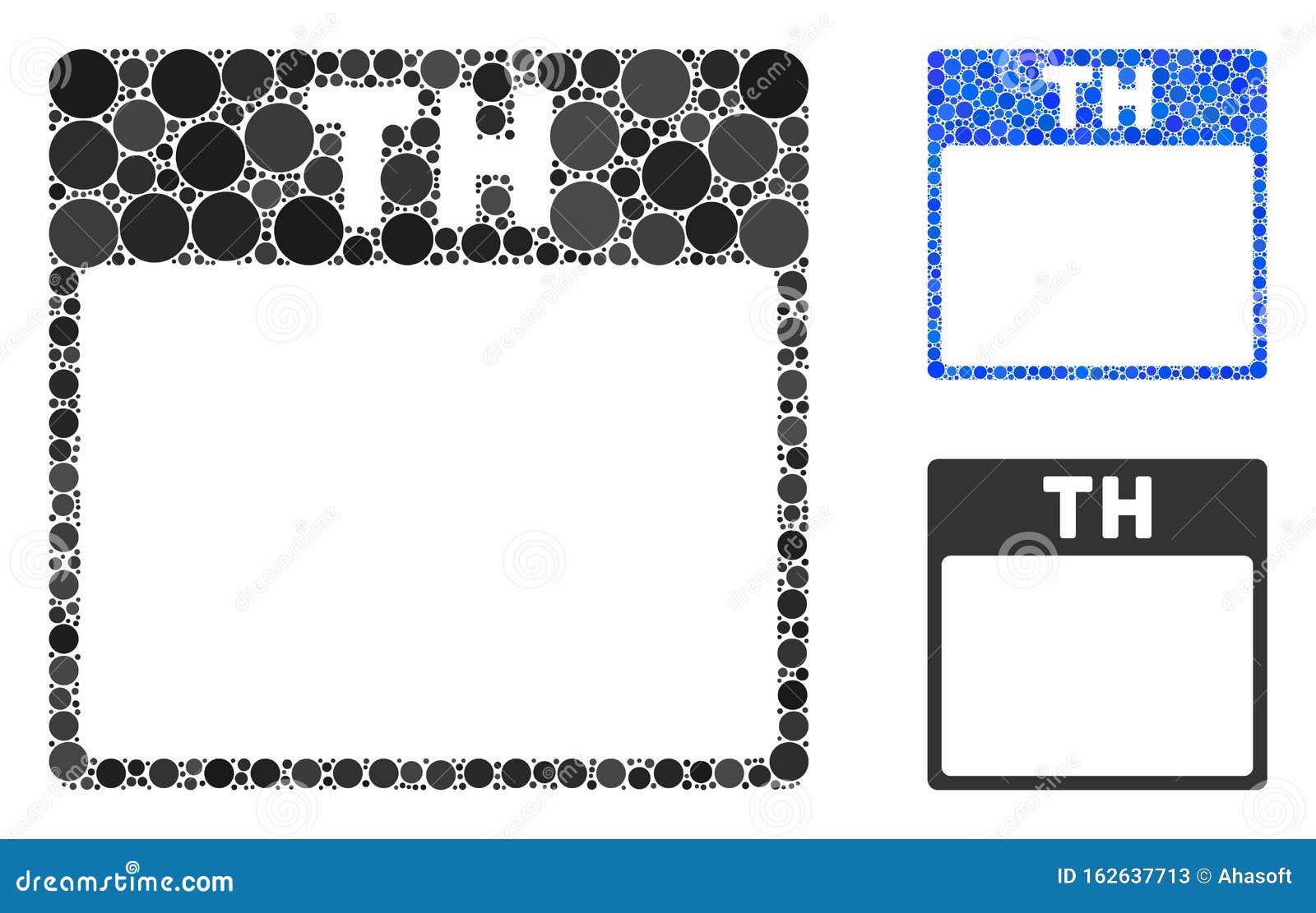 Thursday Calendar Page Composition Icon of Round Dots Stock ...