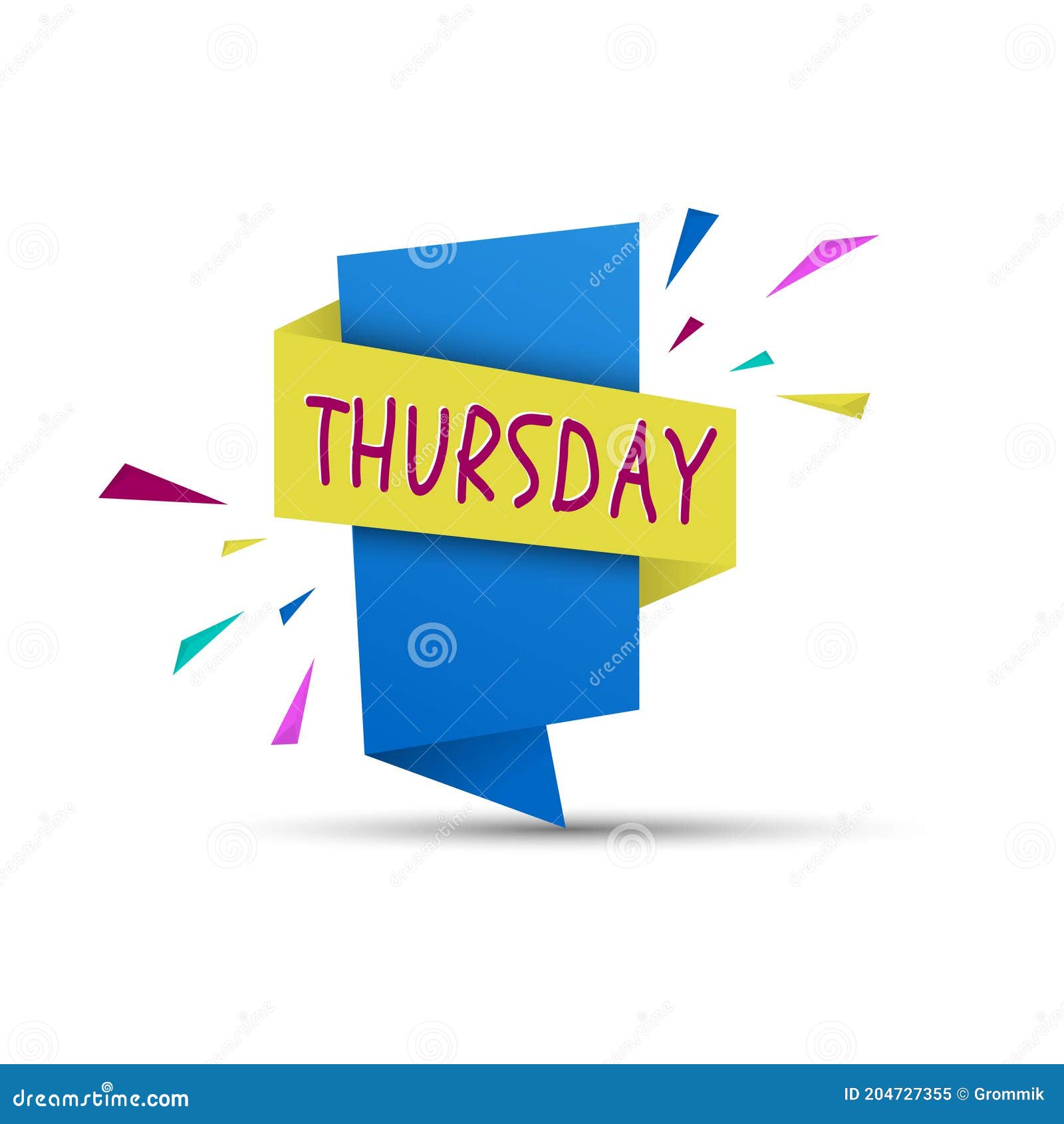 THURSDAY. Colored Banner with the Name of the Day of the Week Stock ...