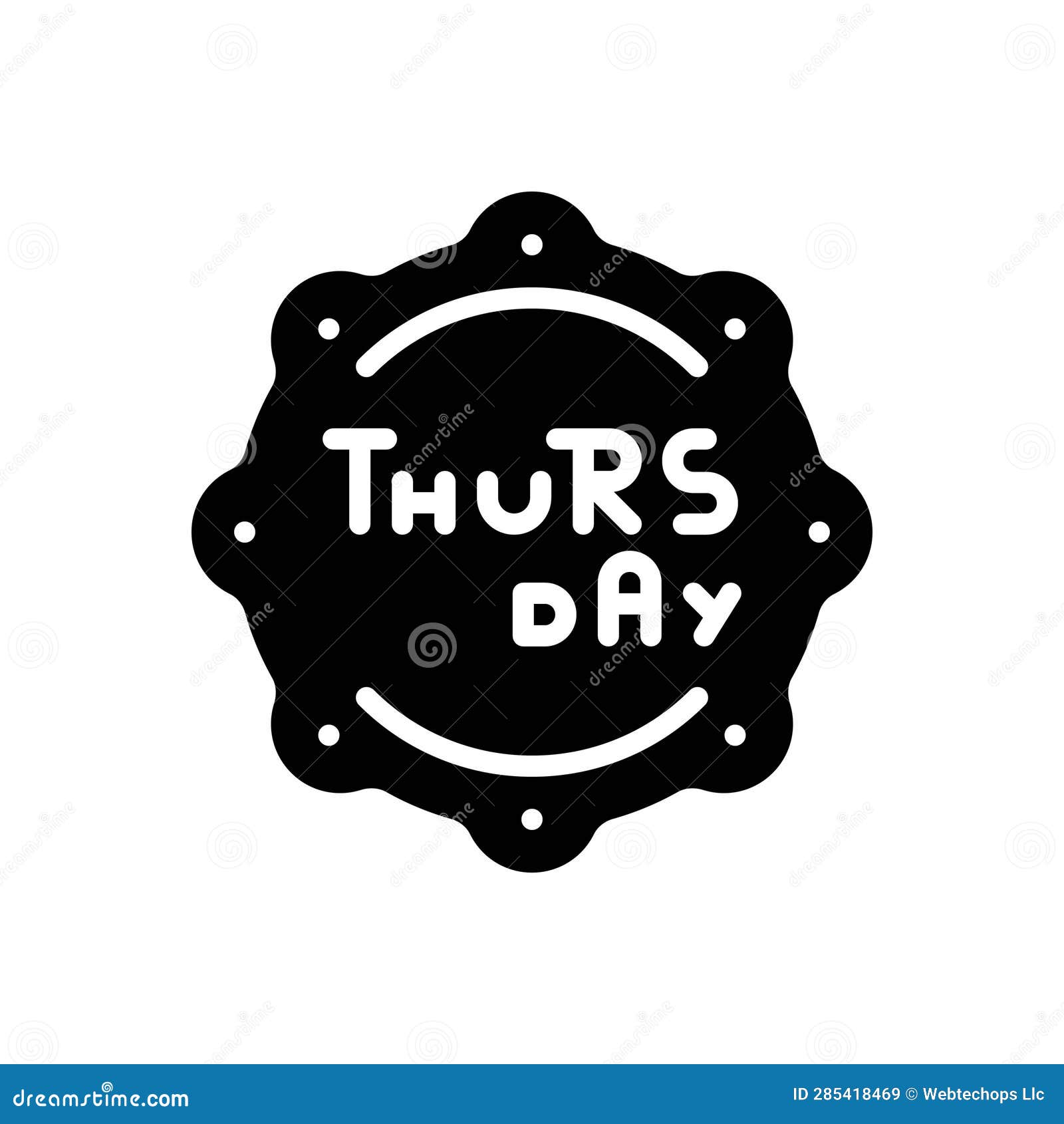 Black Solid Icon for Thursday, Banner and Sticker Stock Vector ...