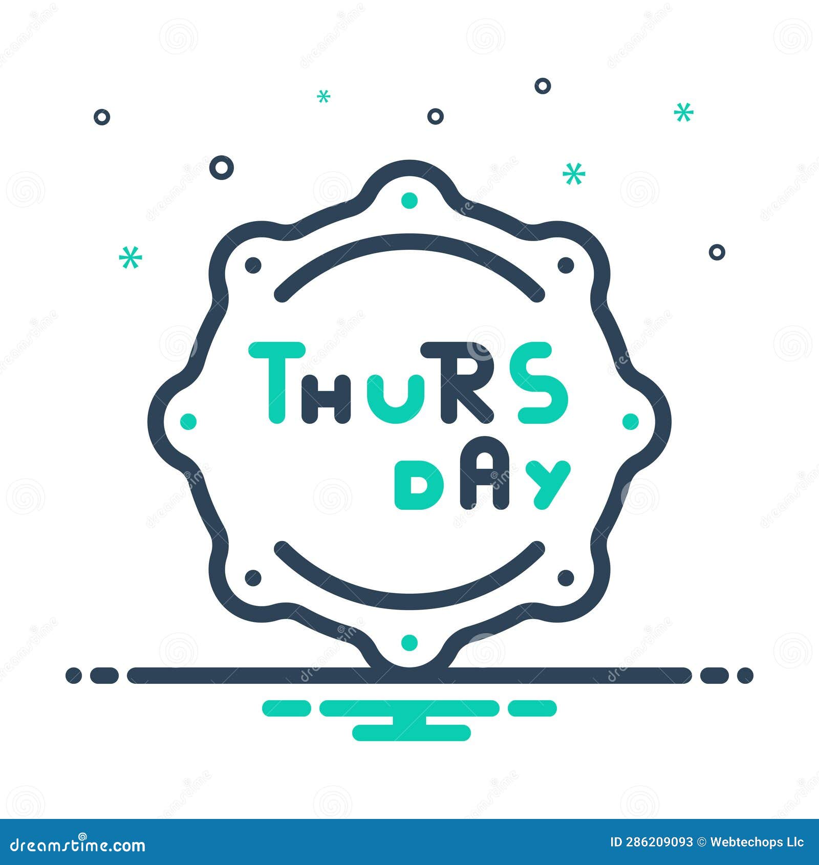 Mix Icon for Thursday, Banner and Word Stock Illustration ...
