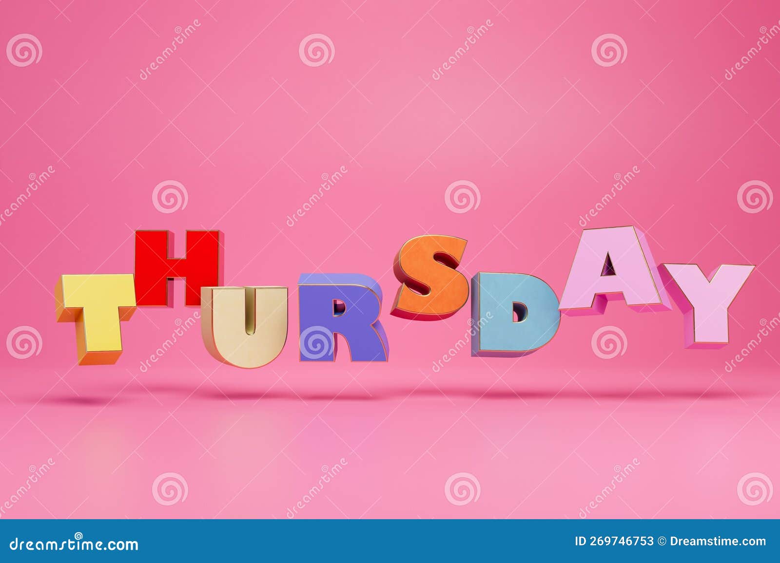 The Thursday Inscription Consists of Large Multi-colored Letters on a ...