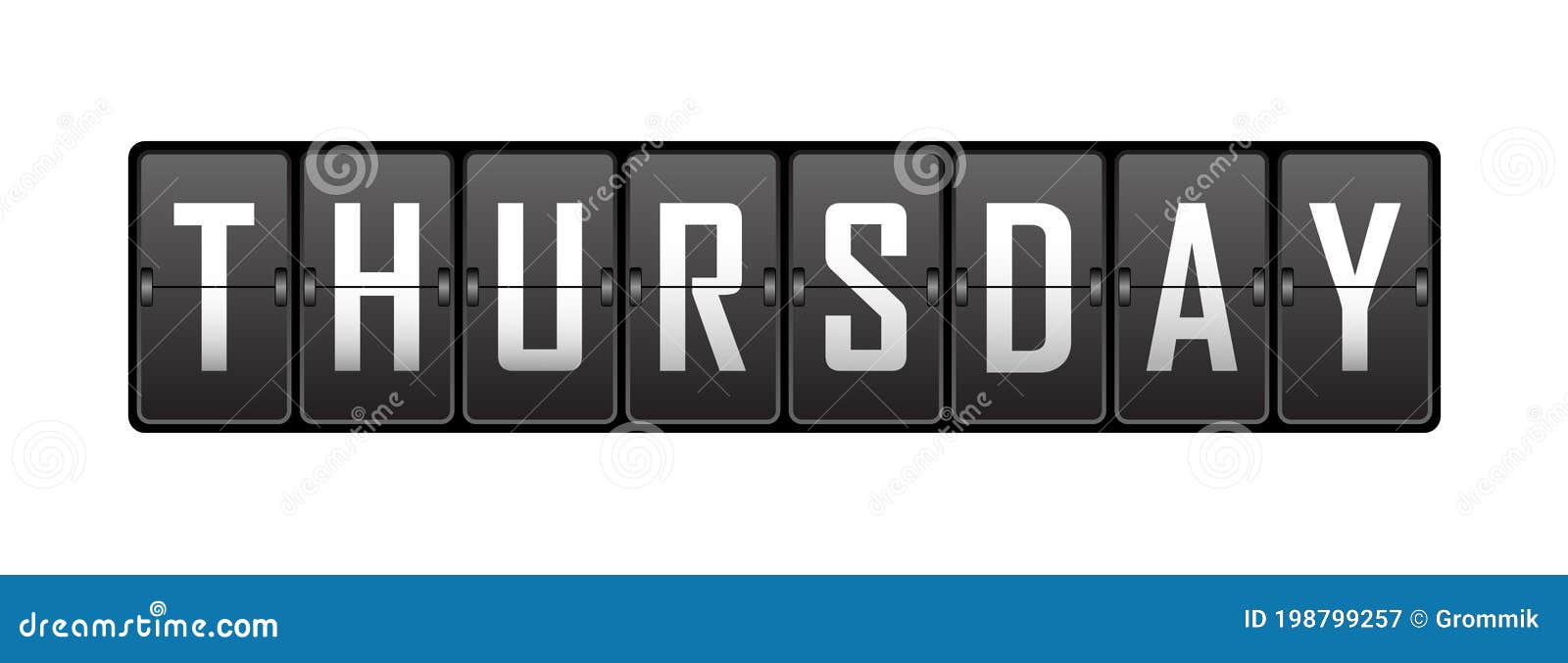 Thursday. Name of the Day of the Week on the Cells of the Mechanical ...