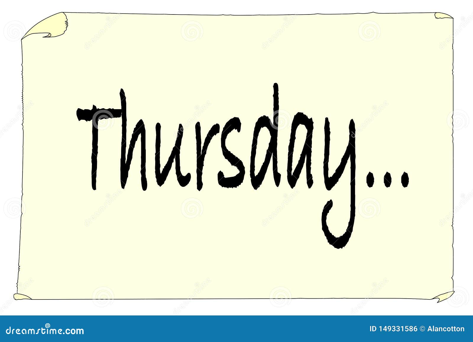 Thursday Paper Message Sticker on a White Background Stock Vector ...