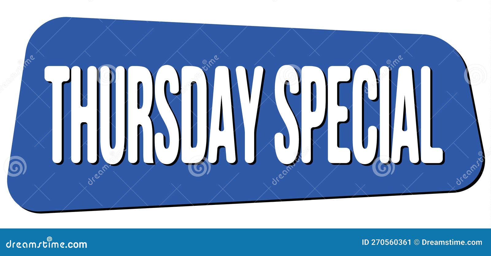THURSDAY SPECIAL Text on Blue Trapeze Stamp Sign Stock Illustration ...