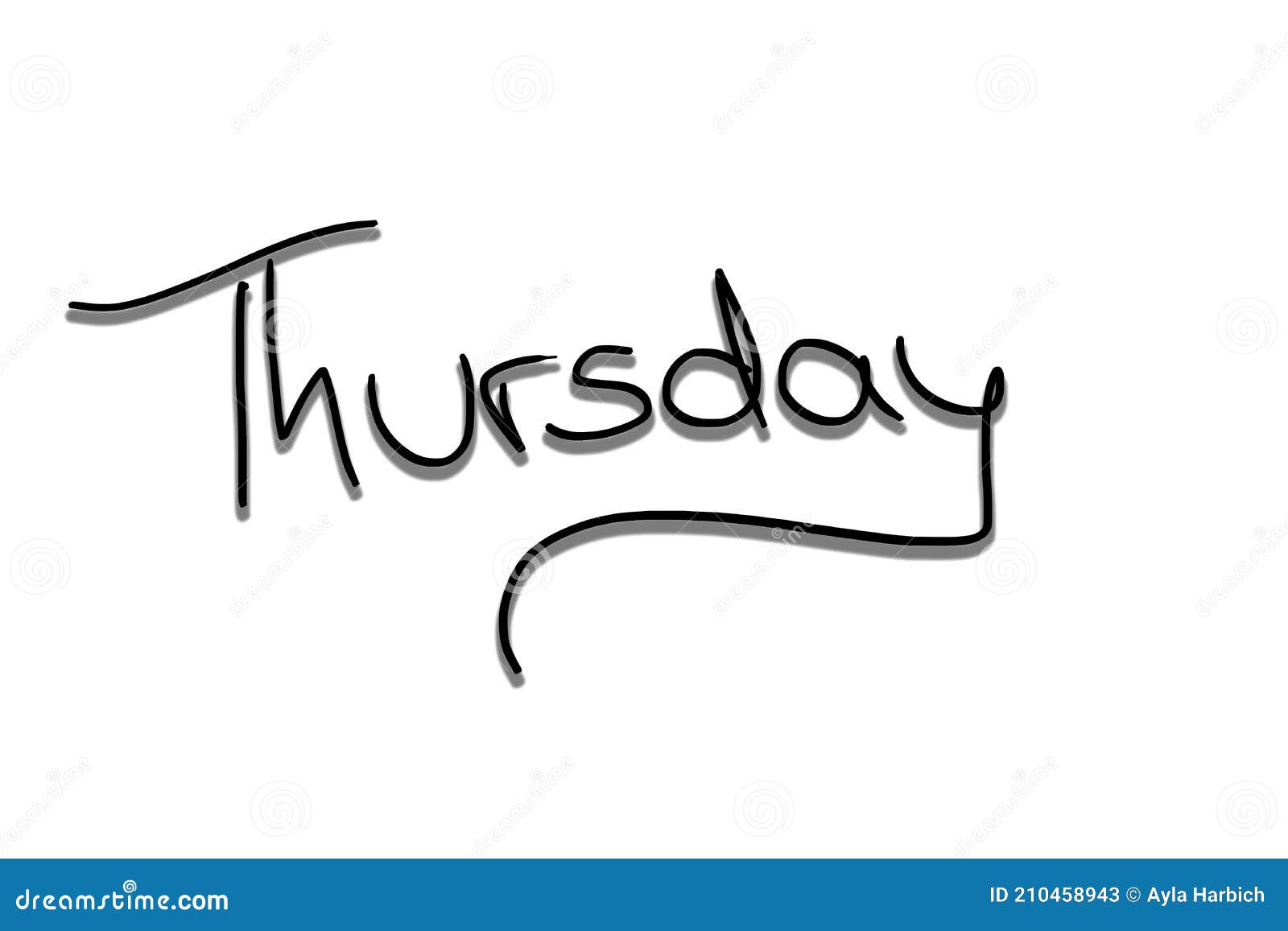 Thursday, Text, Hand Written, Black on Transparent Background Stock ...