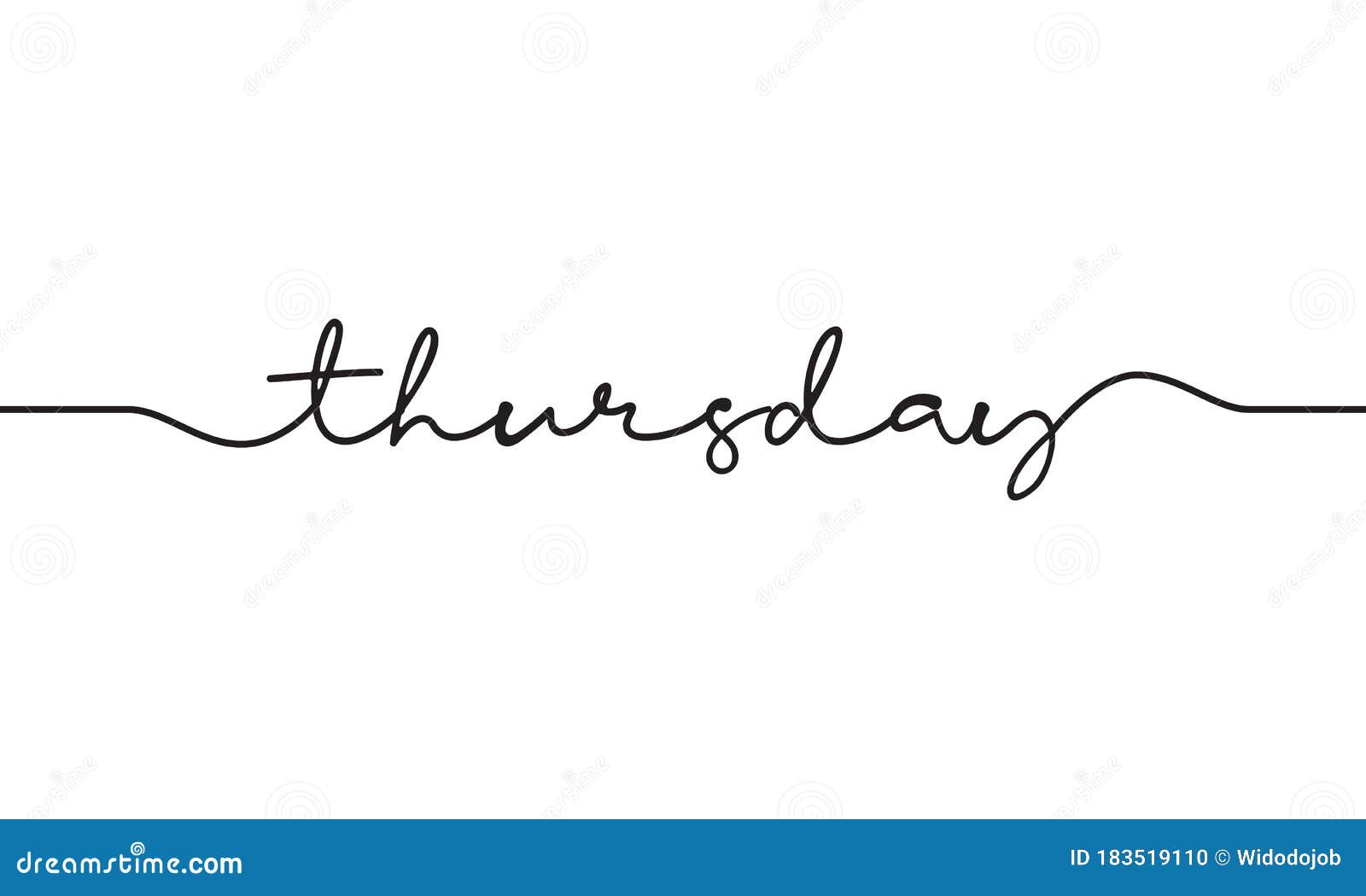 Thursday word handwritten stock vector. Illustration of brush - 183519110
