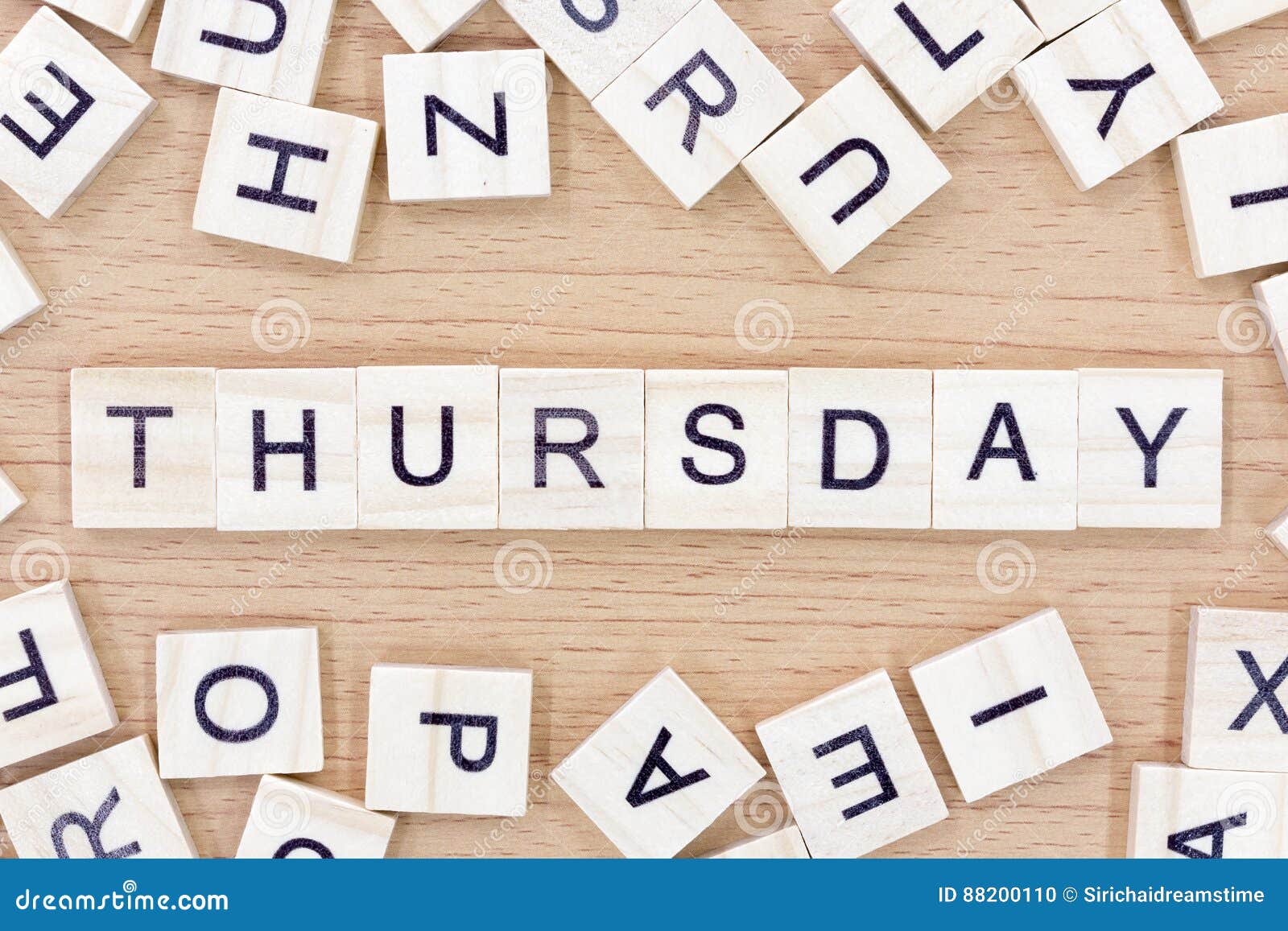 Thursday Words with Wooden Blocks Stock Photo - Image of office ...