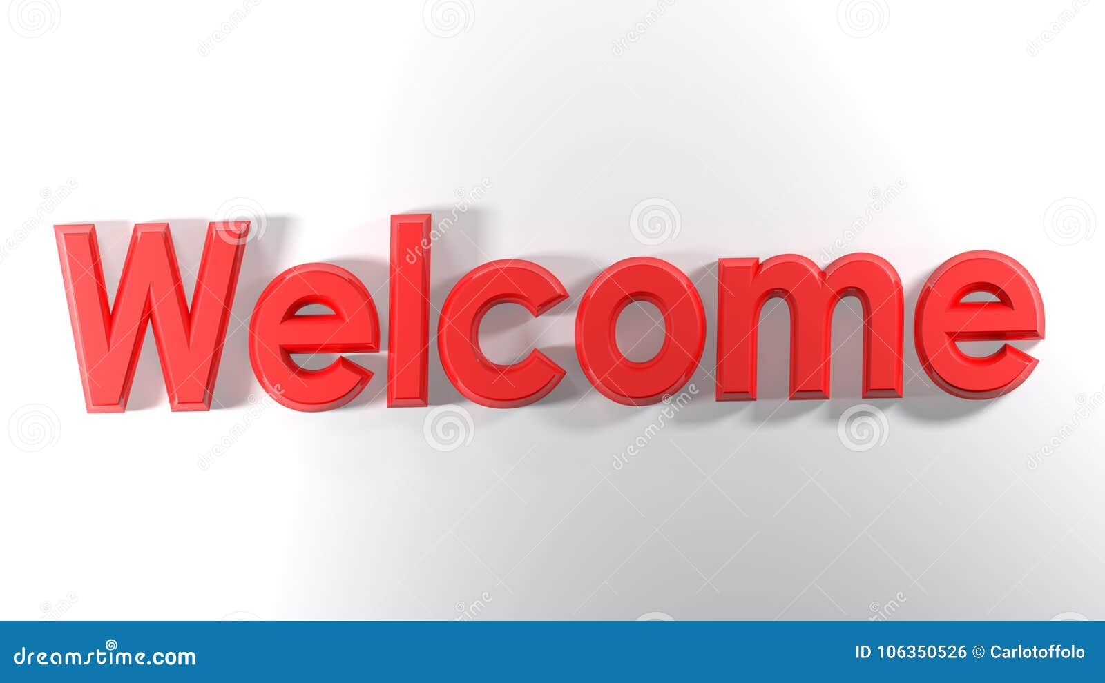 Welcome Red 3D Write - 3D Rendering Stock Illustration - Illustration ...