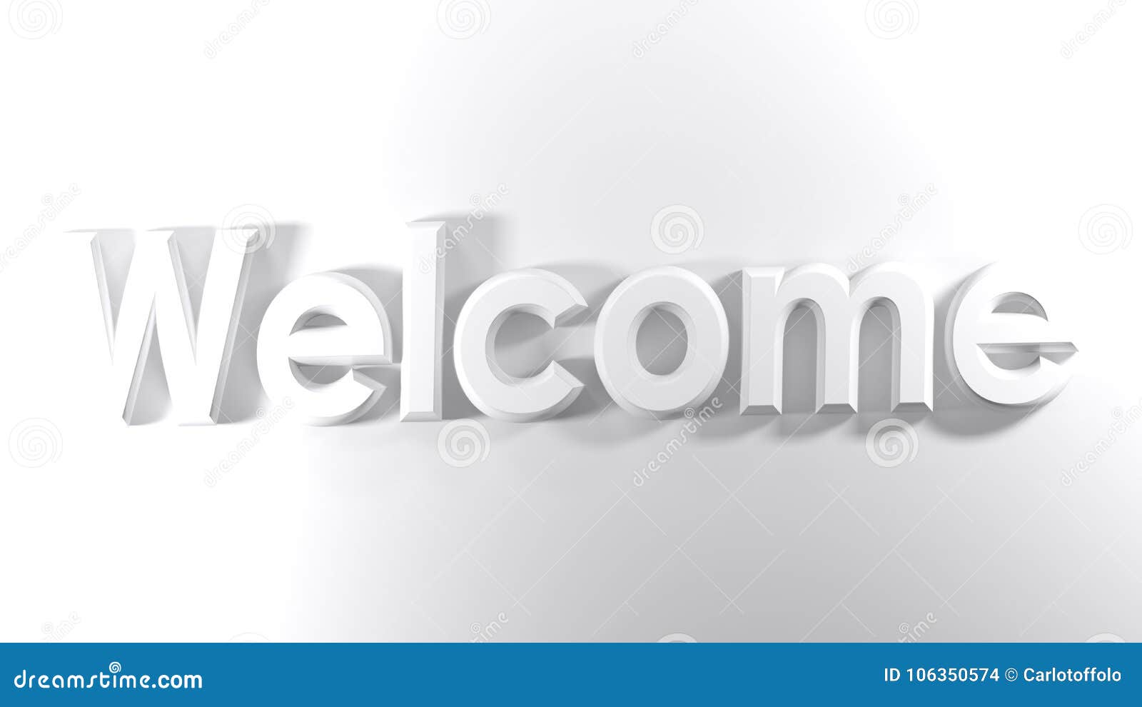 Welcome White 3D Write - 3D Rendering Stock Illustration - Illustration ...