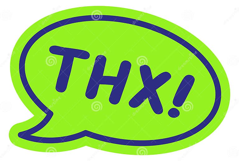 Thx Label. Thanks Sticker in Comic Bubble Shape Stock Illustration ...