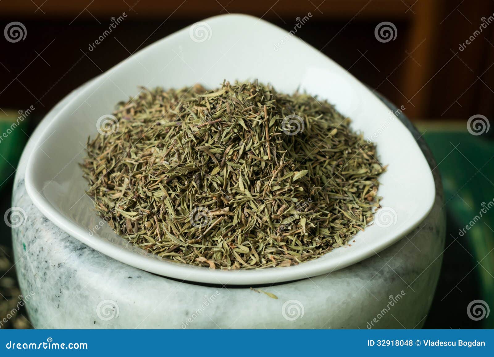 Thyme stock photo. Image of aromatic, thyme, plate, seasoning - 32918048