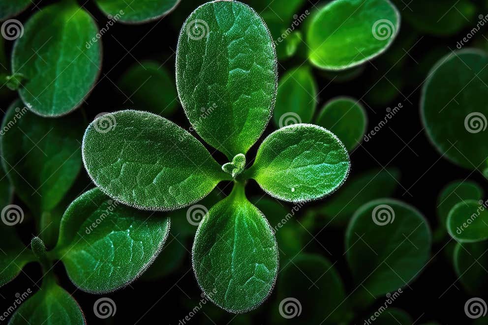 Thyme Leaf Macro Texture: Green Leaf Texture Wallpaper- Macro Close Up ...
