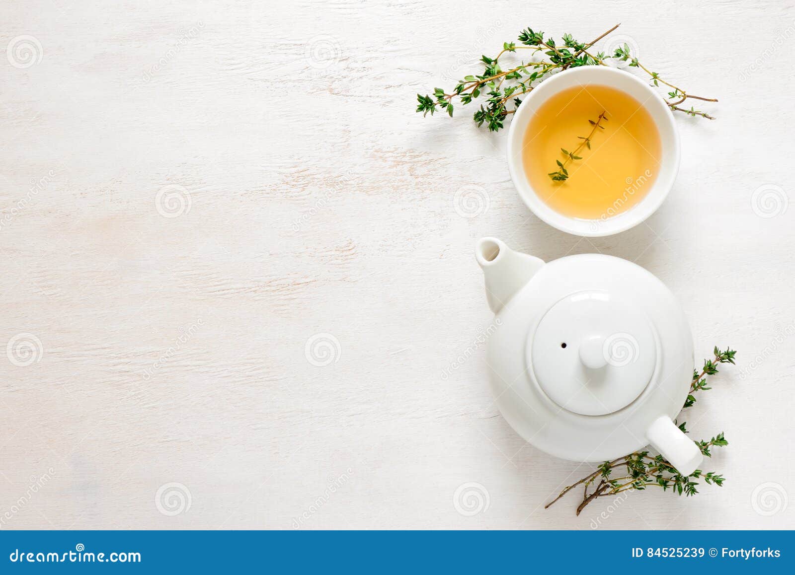 Thyme tea, top view stock image. Image of aroma, herbal - 84525239