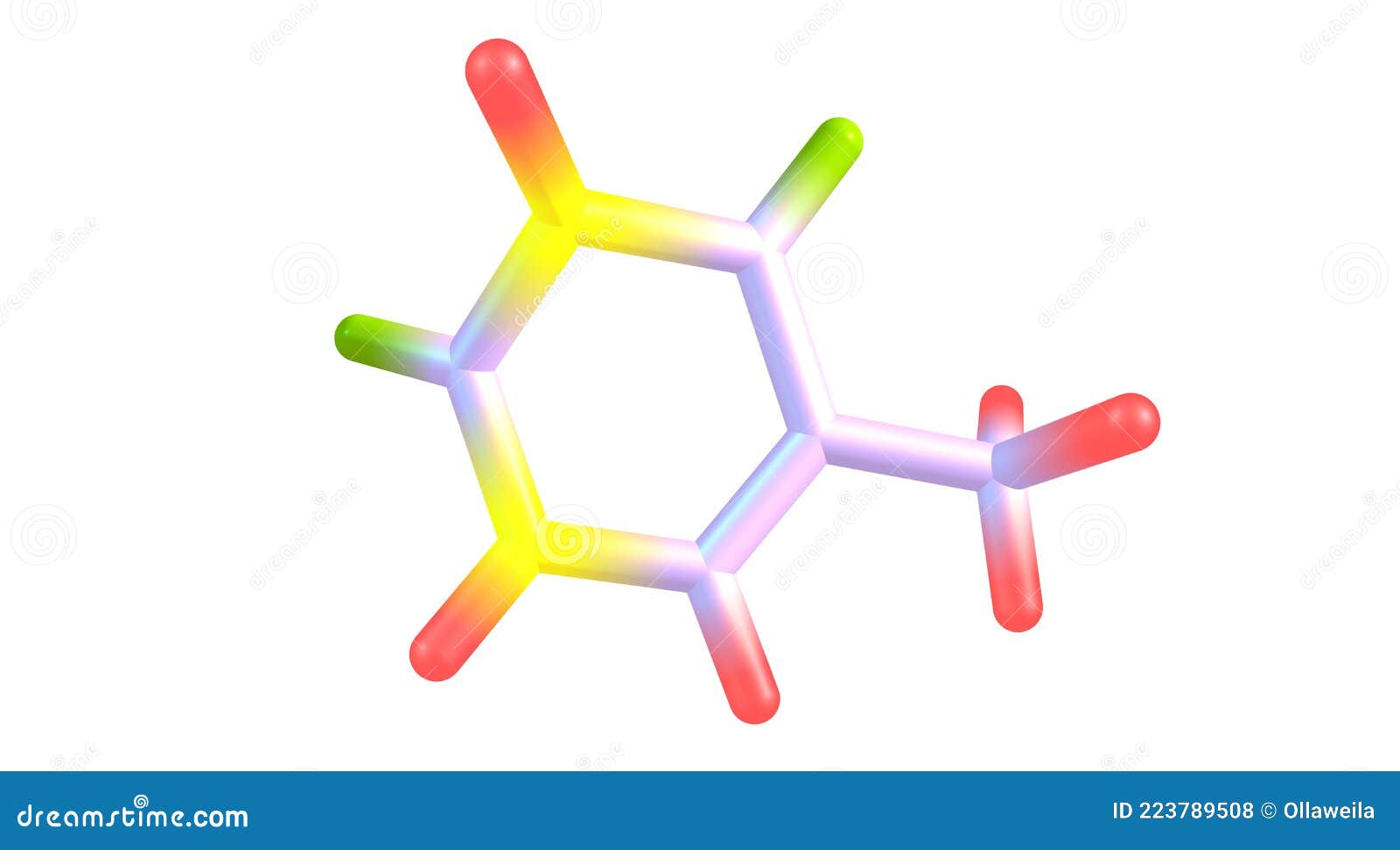 Thymine Molecular Structure Isolated on White Stock Illustration ...