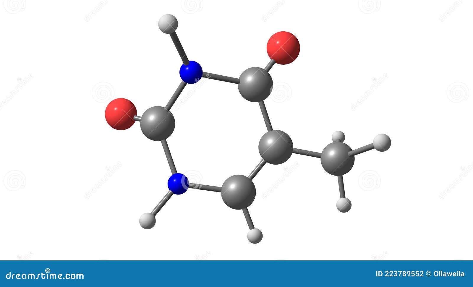 Thymine Molecular Structure Isolated on White Stock Illustration ...