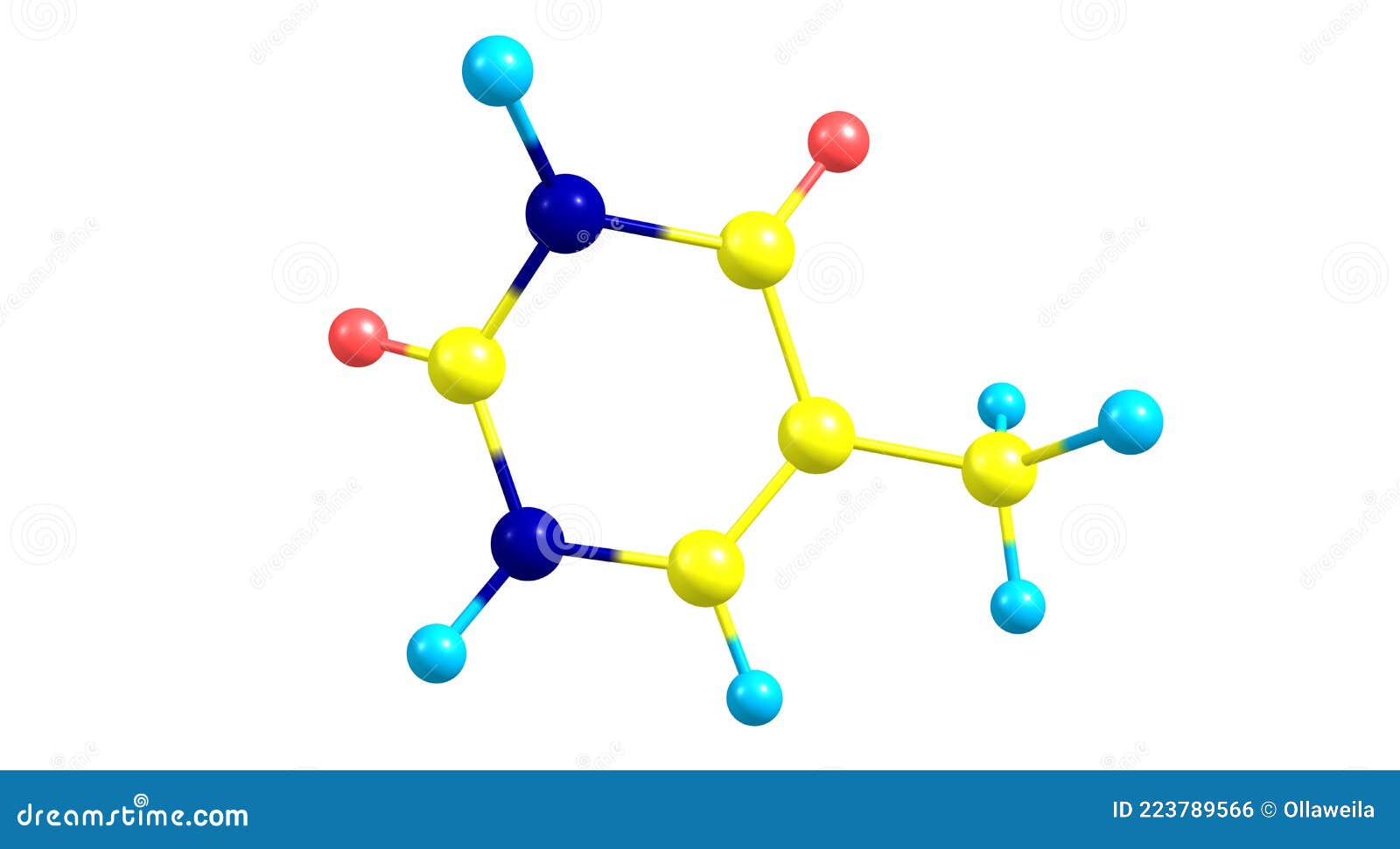 Thymine Molecular Structure Isolated on White Stock Illustration ...