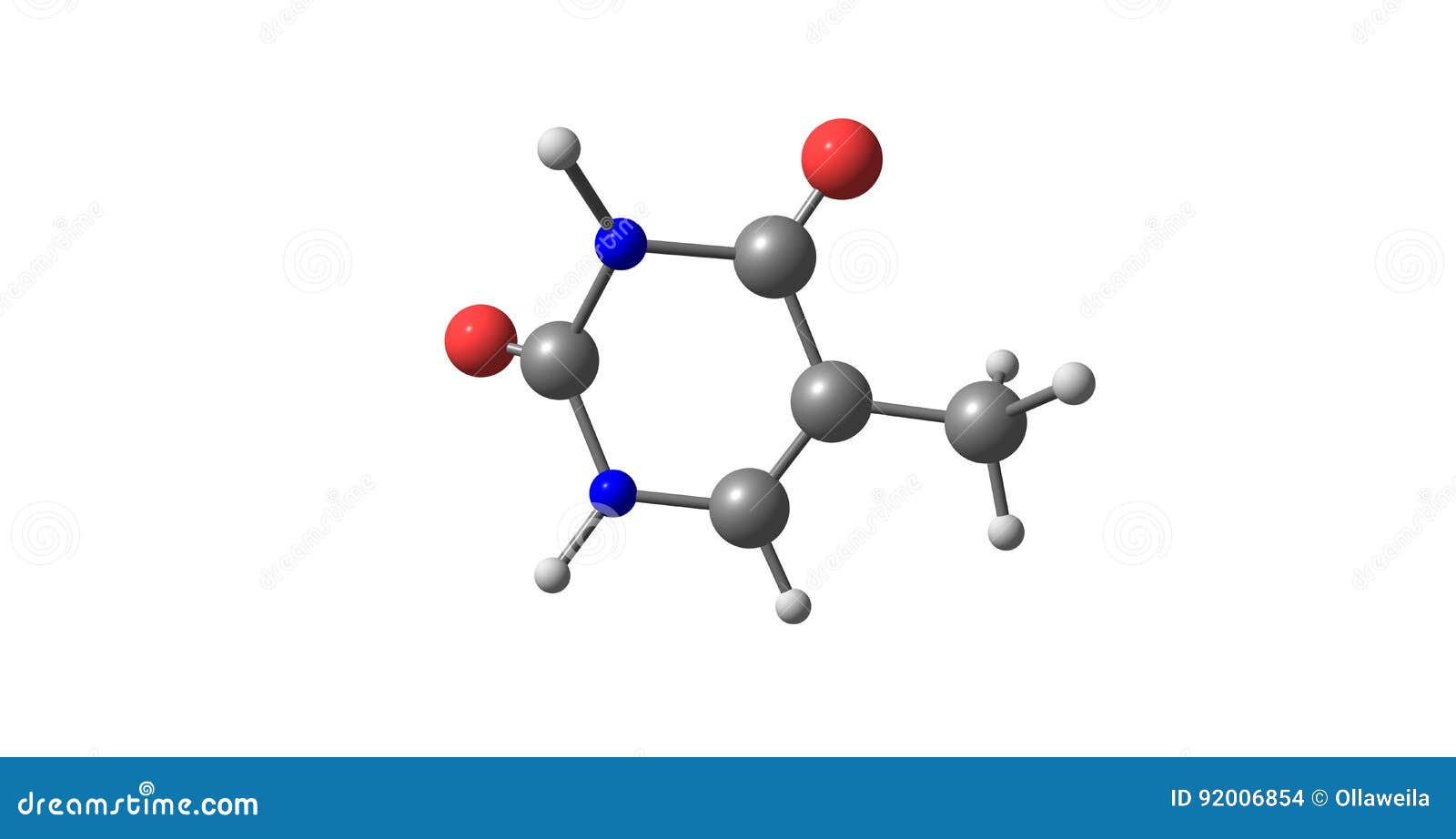 Thymine Molecular Structure Isolated on White Stock Illustration ...