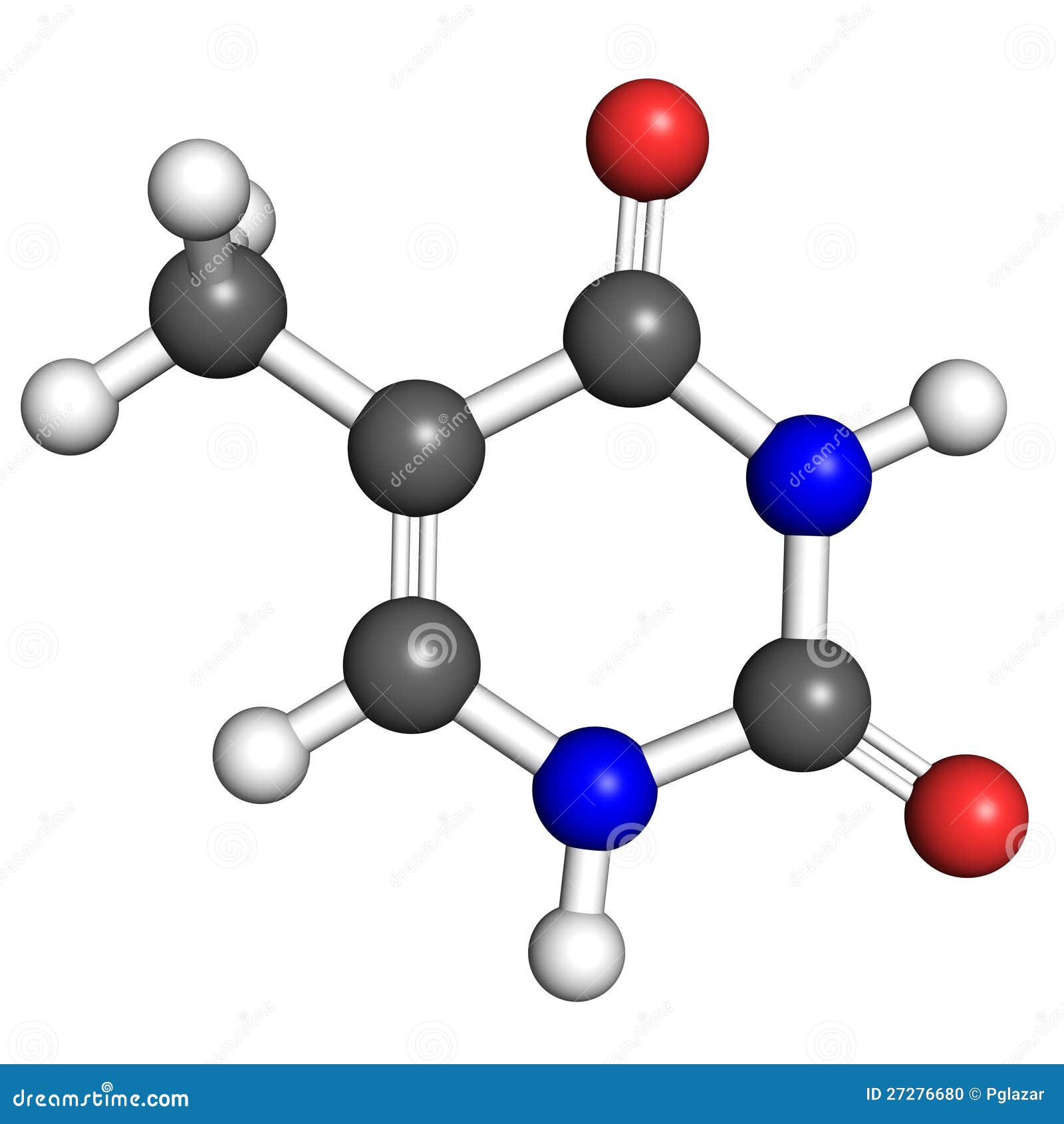 Thymine molecule stock illustration. Illustration of biochemistry ...