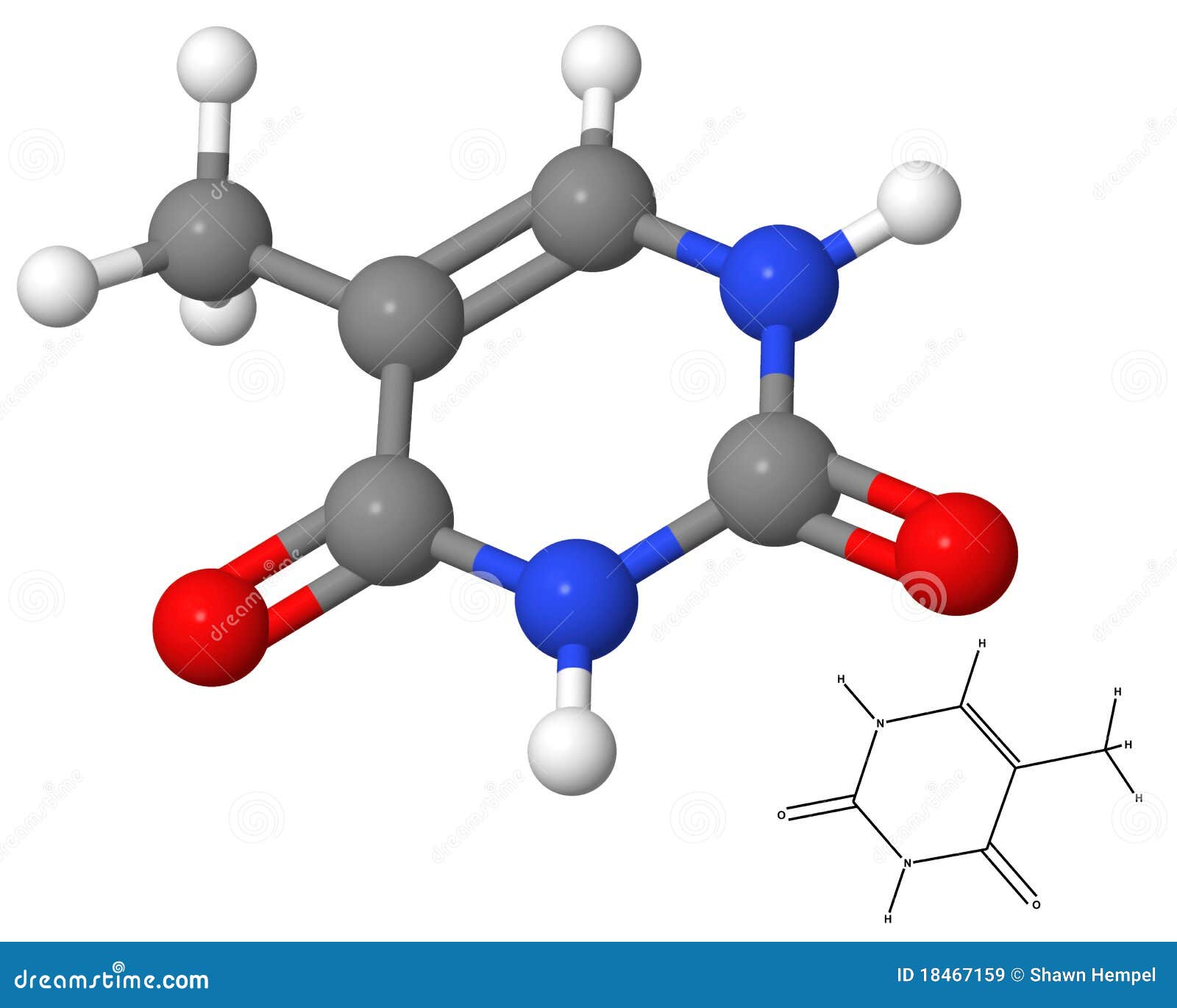 Thymine Molecule with Chemical Formula Stock Illustration ...