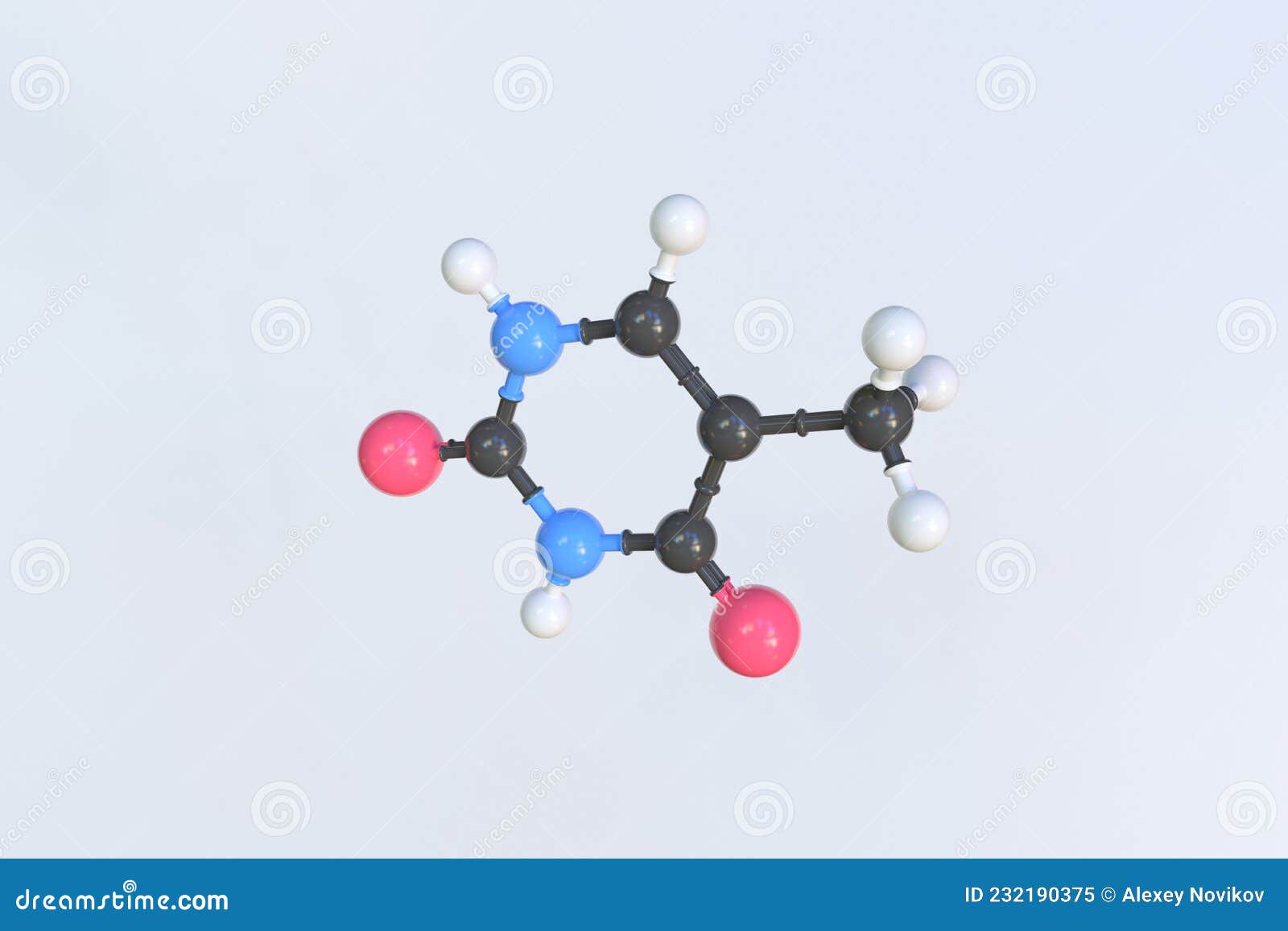 Thymine Molecule, Scientific Molecular Model, Looping 3d Animation ...