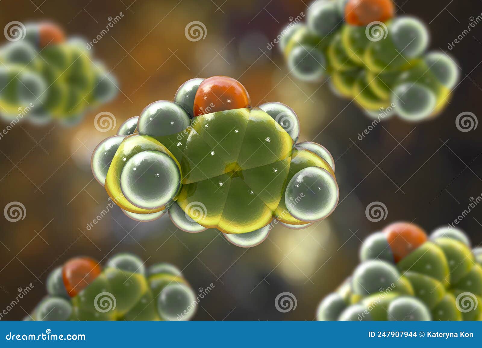 Thymol Molecule, 3D Illustration Stock Illustration - Illustration of ...