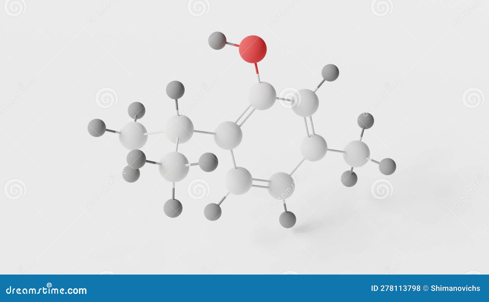 Thymol Molecule 3d, Molecular Structure, Ball and Stick Model ... Thymol Molecule 3d, Molecular Structure, Ball and Stick Model ...