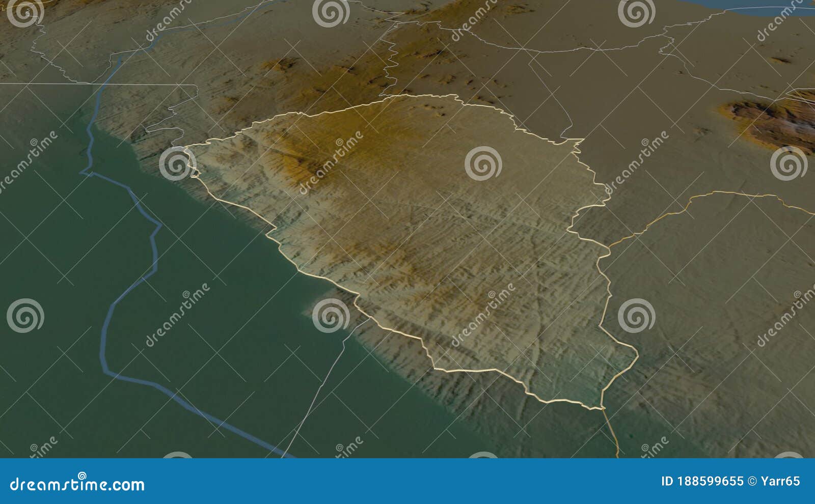 Thyolo, Malawi - Outlined. Relief Stock Illustration - Illustration of ...