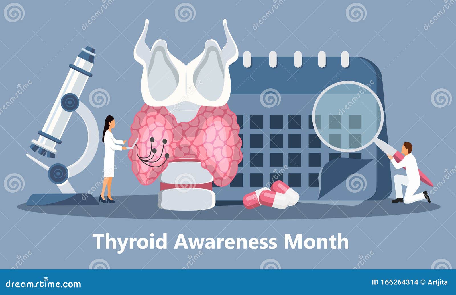 Hypothyroidism Vector Illustration Labeled Underactive Thyroid