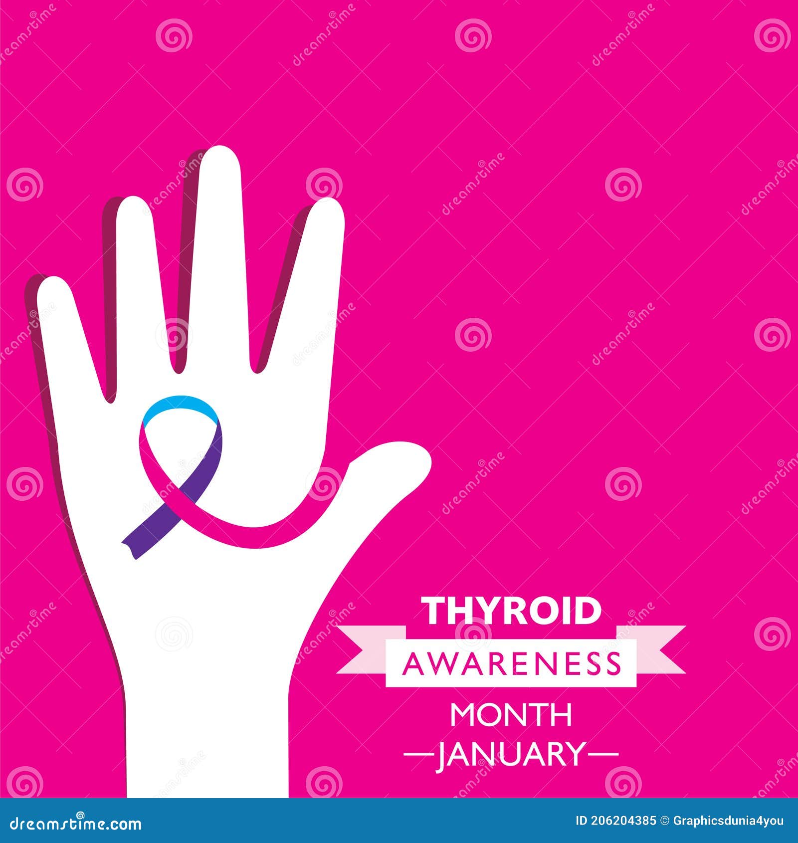 Thyroid Awareness Month Observed in January Stock Vector - Illustration ...